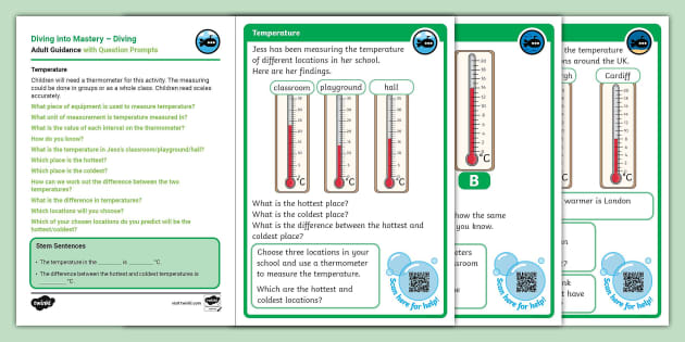 Year 2 Temperature: Diving into Mastery Activity Cards