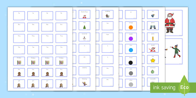 Winter Sentence Building Cards (teacher made) - Twinkl