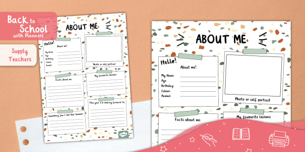 About Me for Students | Back to School for Supply Teachers | Spotty Boho