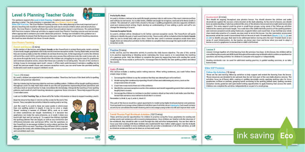 Level 6 Phonics Planning Guide - Primary Resources - Twinkl