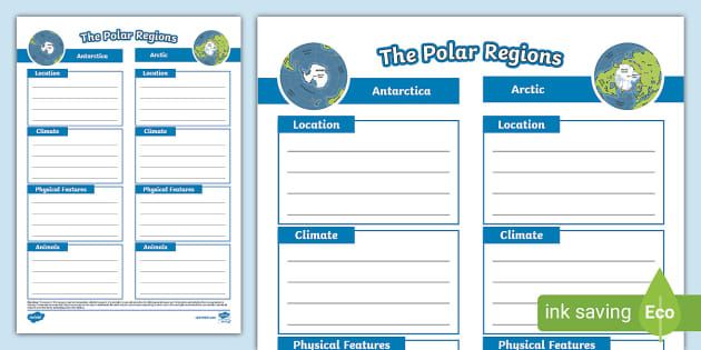The Polar Regions Fact File Template (teacher made) - Twinkl