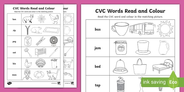 CVC Words Read And Colour Activity Sheet Twinkl Twinkl