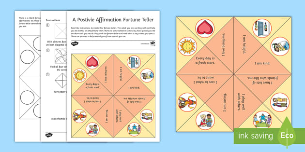 * NEW * Positive Affirmation KS1 Fortune Teller Activity