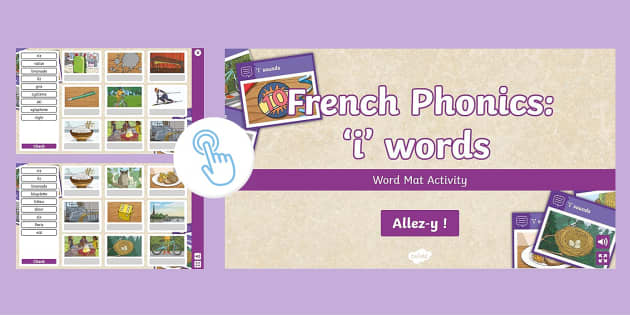 👉 * NEW * French Phonics: 'i' words Interactive Word Mat Activity