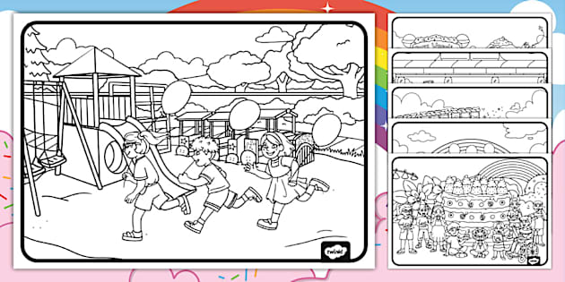 Trenul magic spre Țara Veseliei – Desene de colorat