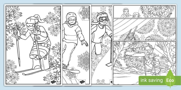Winter Paralympics Mindfulness Colouring Pages - Twinkl