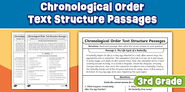 Third Grade Chronological Order Text Structure Passages