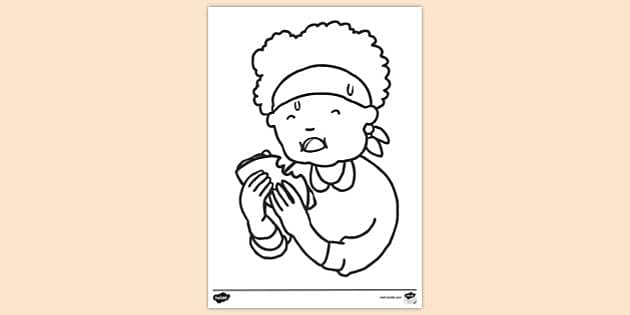 FREE! - Eating Something Spicy Colouring Sheet | Colouring Sheets