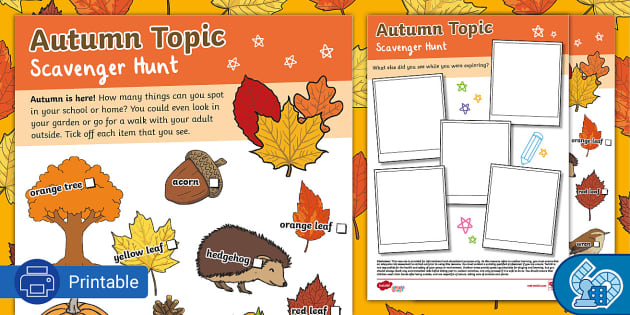 Autumn Scavenger Hunt (teacher made) - Twinkl