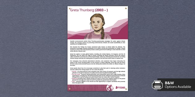 Greta Thunberg Geography Display Poster (teacher made)