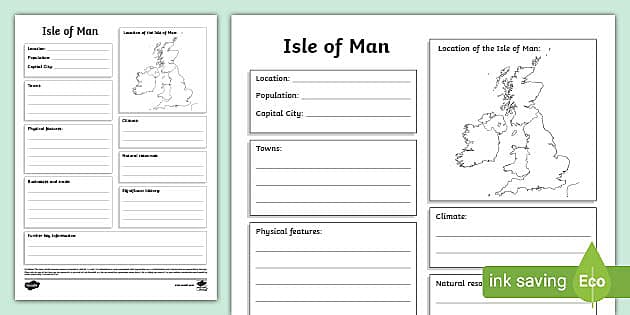 Isle of Man Fact File Template (teacher made) - Twinkl
