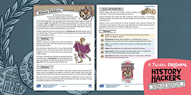 Roman Children KS2 Fact File (l'enseignant a fait) - Twinkl