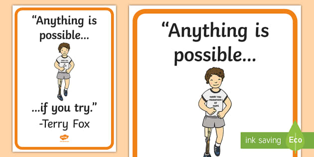 Terry Fox Poster - Motivational Display (teacher made)