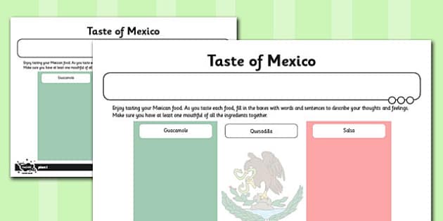 Global Food Worksheet / Worksheet Taste of Mexico - Twinkl