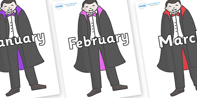 FREE! - Months of the Year on Vampires (teacher made)