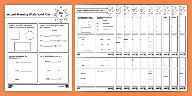 Third Grade August Morning Work Bundle (teacher made)