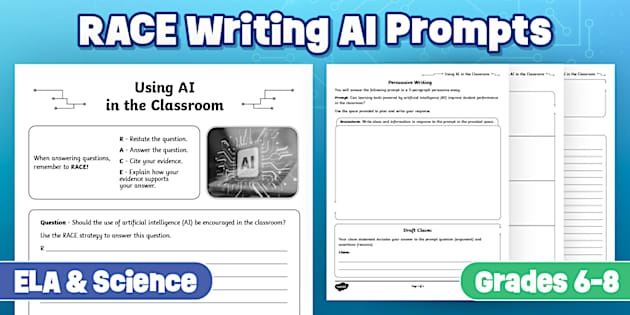 Using AI in the Classroom Multi-Prompt Writing Wkst 6th-8th