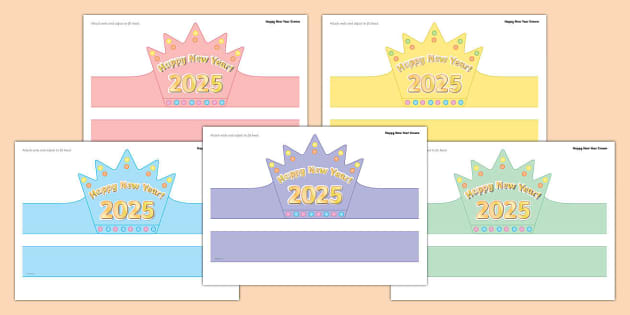 Happy New Year Crown (teacher made) - Twinkl