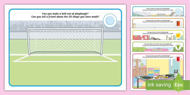 3D Shapes Playdough Mats (teacher made) - Twinkl