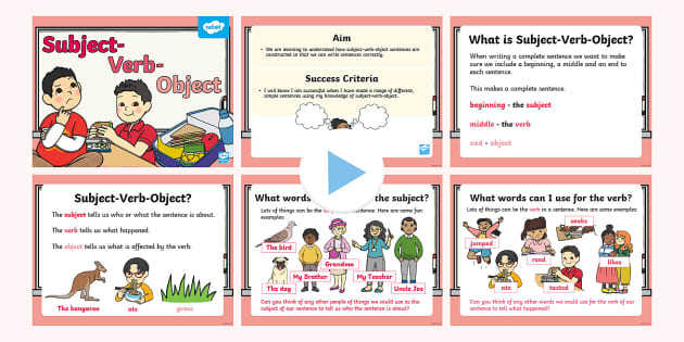 Subject-Verb-Object PowerPoint Presentation F-2