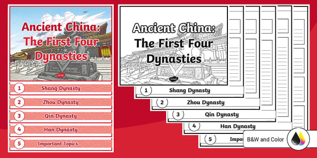 Ancient China: The First Four Dynasties Flipbook for 6th-8th Grade