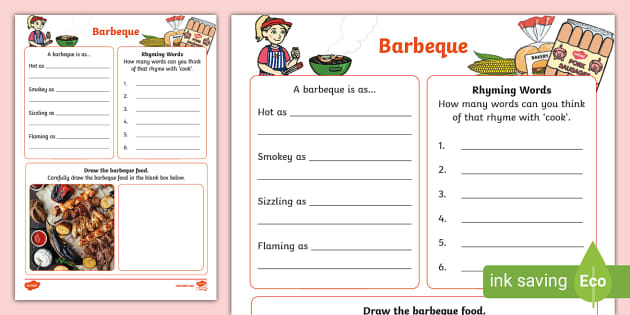 Barbecue Boredom Buster Worksheet (Teacher-Made) - Twinkl