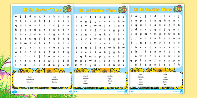 It Is Easter Time Easter Word Search Twinkl Resources