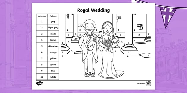 KS1 Royal Wedding Colour by Number (Hecho por educadores)