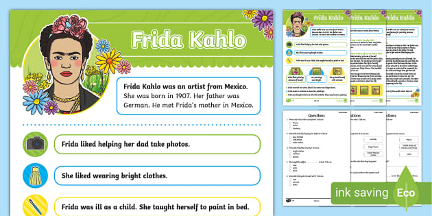 KS1 Frida Kahlo Differentiated Reading Comprehension