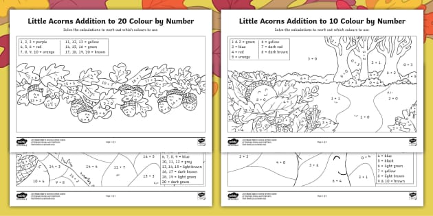Little Acorns Addition Colour by Number (teacher made)
