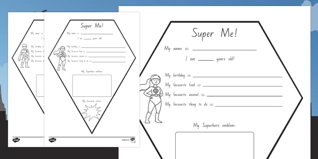 New Zealand All About Me Superhero Emblem Worksheet / Worksheet