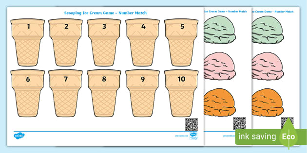 Scooping Ice Cream Games for Summer - Counting to 10