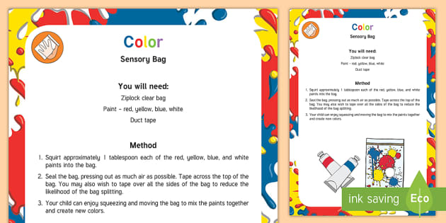 Color Sensory Bag (teacher made) - Twinkl