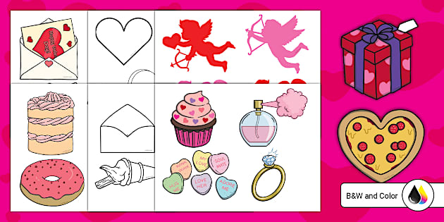 Valentine's Day Gift Shop Dramatic Play Cutouts - Twinkl