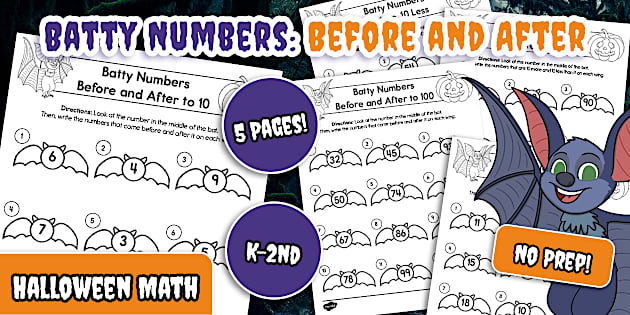 Batty Numbers: Before and After to 10, 20, and 100 for K-2nd