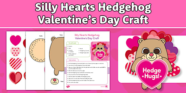 Silly Hearts Hedgehog Valentine's Day Craft