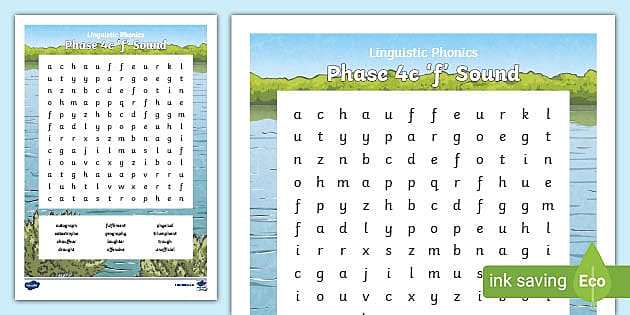 Linguistic Phonics Phase 4c 'f' Sound Word Search - Twinkl