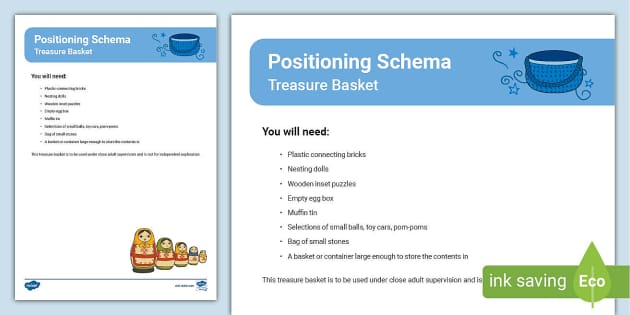 Positioning Schema Treasure Basket Ideas - Twinkl