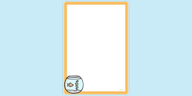 Simple Blank Fishbowl Page Border | Page Borders | Twinkl