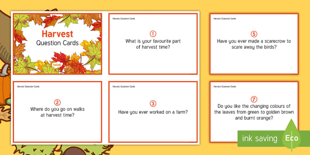 Harvest Question Cards (teacher made) - Twinkl