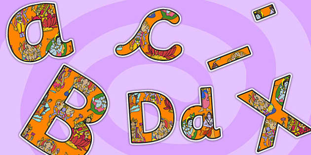 Hinduism Themed A4 Display Lettering-hinduism, themed, A4, display ...
