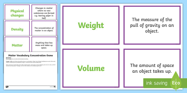 Matter Concentration Matching Game (teacher made) - Twinkl