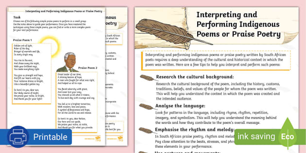 South African Indigenous Poems I Grade 8 Resources I Twinkl
