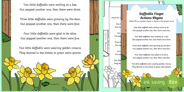 Poem About Daffodils in Spring - Finger Actions Rhyme