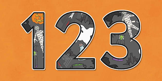 Halloween Themed A4 Display Numbers-halloween, themed, A4, display ...