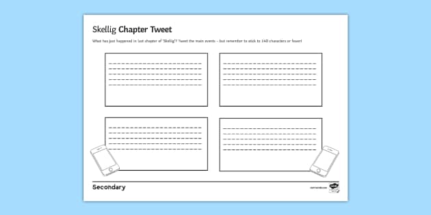 Skellig Tweet Activity Worksheet (teacher made)