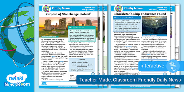 NewsRoom Weekly LKS2 11th March News Reading Pack