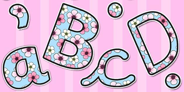 Pink Blossom Themed Display Lettering (teacher made)