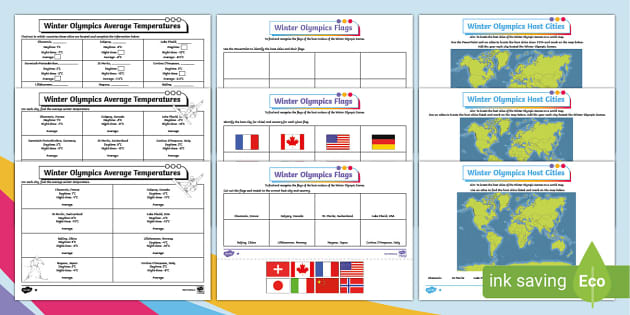 Winter Olympics Geography Project Activity Pack