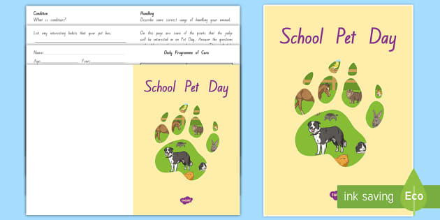 Senior Pet Diary for Pet Day Booklet (teacher made) - Twinkl